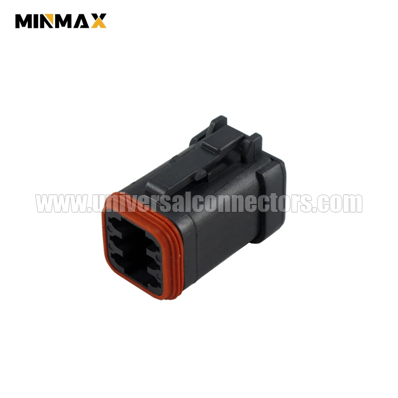 DT06-6S-CE05 Female 6 Pins Auto Connector Sealable Black Housing ...