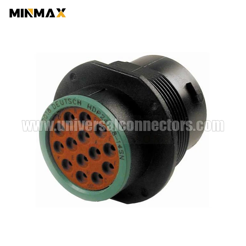 DEUTSCH HDP20 HDP24-18-14SN Female Wire-to-Wire, Sealable, Black 14 ...